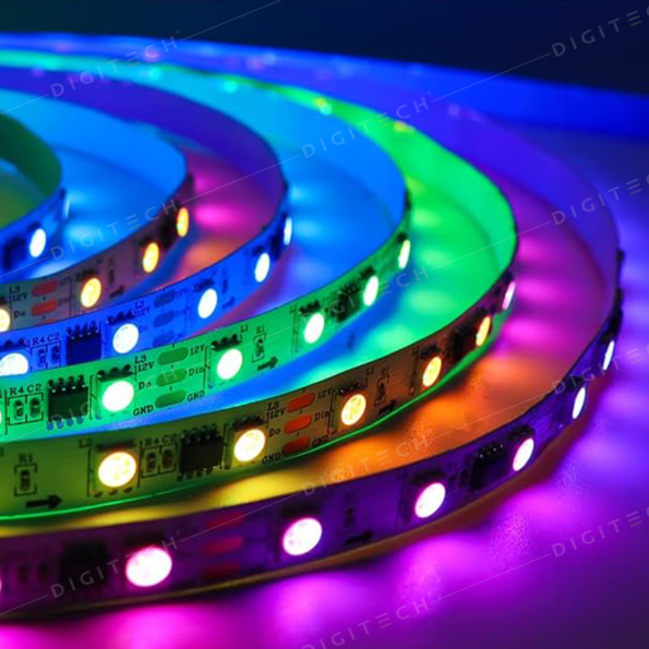 12V-WS2811-5050-60LED RGB PIXEL (10MM) DMX Strip – Digitech Lights